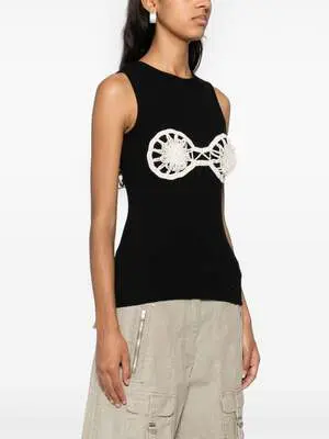 Magda Butrym Floral-appliqué Ribbed Tank Top