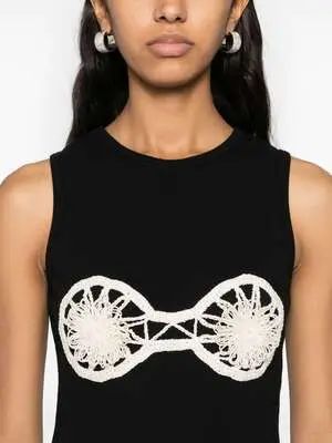Magda Butrym Floral-appliqué Ribbed Tank Top