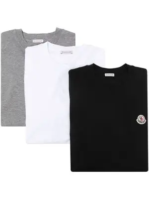 Moncler Logo-patch Cotton T-shirts - White