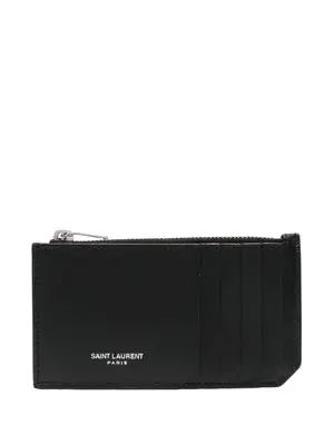 Saint Laurent Logo-stamp Card Holder - Black