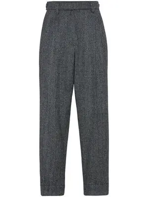 Brunello Cucinelli Herringbone-pattern Tailored Trousers