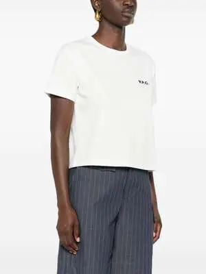A.p.c. Logo Cropped T-shirt - White