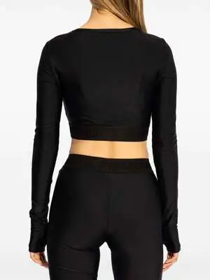 Versace Logo Cropped Top - Black