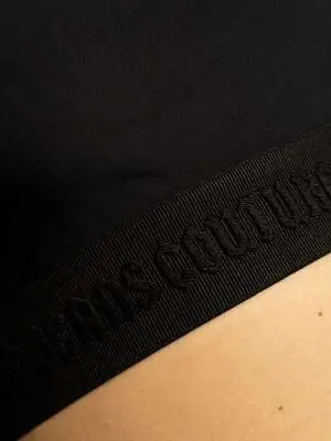 Versace Logo Cropped Top - Black
