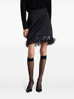 Brunello Cucinelli Feather-trimmed Miniskirt