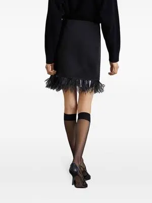 Brunello Cucinelli Feather-trimmed Miniskirt