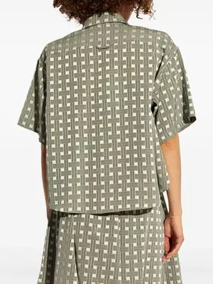 Kenzo Geometric Print Cropped Shirt