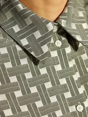 Kenzo Geometric Print Cropped Shirt