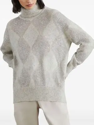 Brunello Cucinelli Sequined Roll-neck Jumper