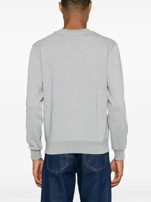 A.p.c. Flocked-logo Cotton Sweatshirt - Grey