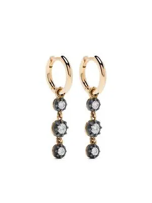LEANDRA 18kt Yellow Diamond Hoop Earrings - Gold