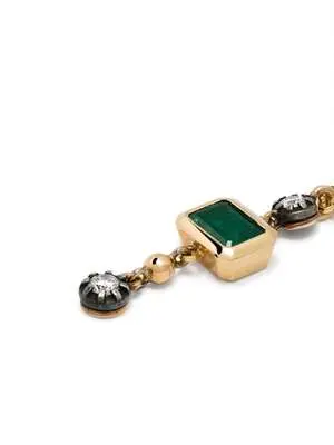 LEANDRA 18k Yellow Emerald And Diamond Pendant Necklace