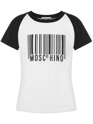 Moschino Barcode-print Cotton T-shirt - White