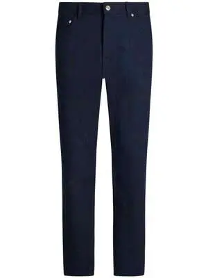 Etro Slim-cut Jacquard Jeans - Blue