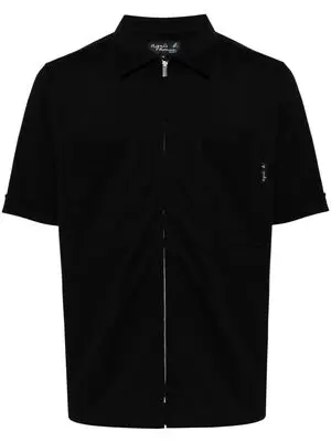 AGNES B. Zip-fastening Short-sleeve Cotton Shirt