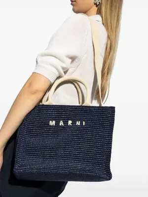 Marni Raffia Tote Bag - Blue