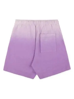 SPORTY & RICH Gradient-effect Cotton Track Shorts