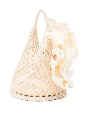 Magda Butrym Devana Floral-appliqué Mini Bag - Neutrals