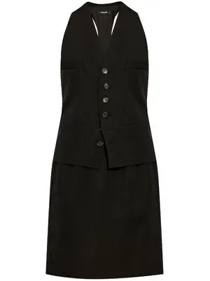 Dsquared2 V-neck Wool Dress