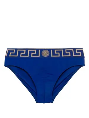 Versace Greca Border Swim Briefs - Blue