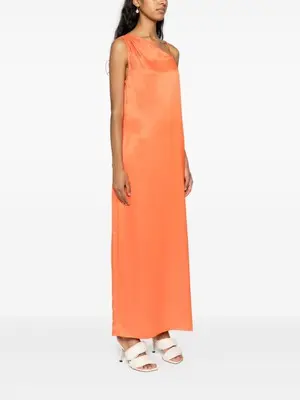Calvin Klein Asymmetric Satin Maxi Dress