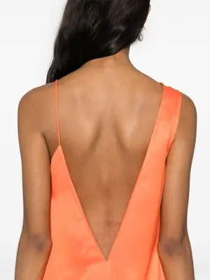 Calvin Klein Asymmetric Satin Maxi Dress