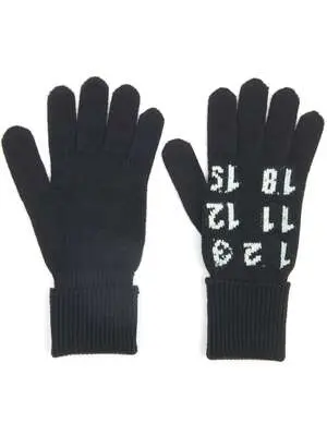 MAISON MARGIELA Numeric Wool Gloves - Black