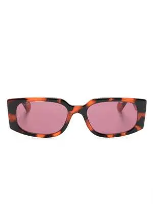 Gucci Tortoiseshell Rectangle Sunglasses - Orange