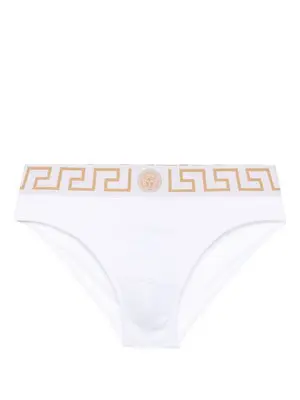 Versace Greca Border Swim Briefs - White