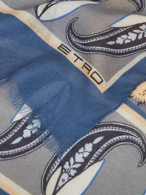 Etro Frayed Floral-print Scarf