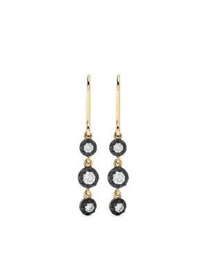 LEANDRA 18kt Yellow Diamond Hook Earrings - Gold