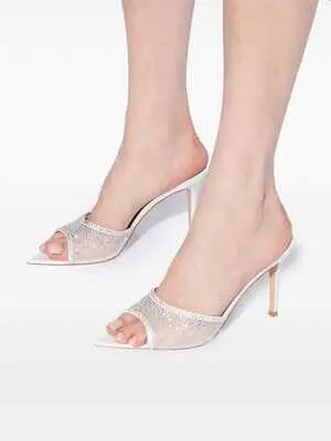 GIANVITO ROSSI Rania 85mm Leather Sandals - White