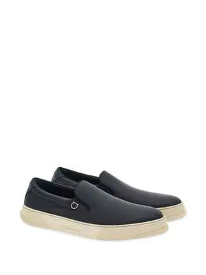FERRAGAMO Gancini-plaque Leather Sneakers