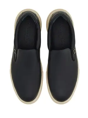 FERRAGAMO Gancini-plaque Leather Sneakers