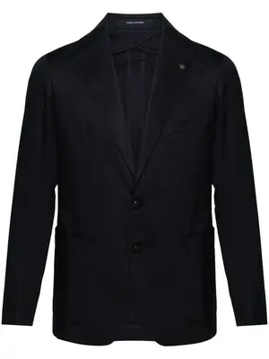 Tagliatore Notched-lapels Single-breasted Blazer - Blue