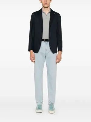 Tagliatore Notched-lapels Single-breasted Blazer - Blue