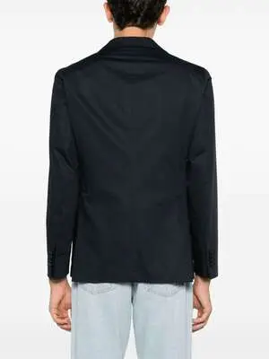Tagliatore Notched-lapels Single-breasted Blazer - Blue