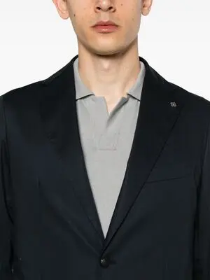 Tagliatore Notched-lapels Single-breasted Blazer - Blue