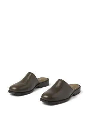 LEMAIRE Square-toe Leather Slippers