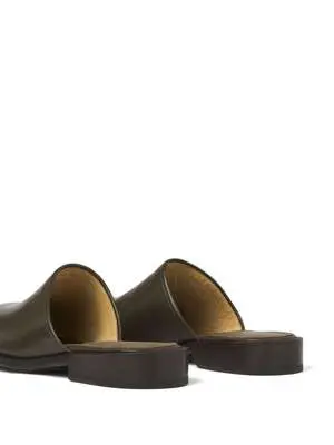 LEMAIRE Square-toe Leather Slippers