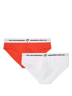 Dsquared2 Logo-waistband Briefs - Orange
