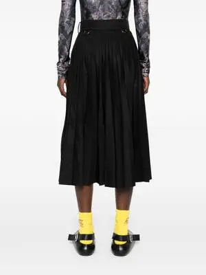 Sacai Plissé Midi Skirt - Black