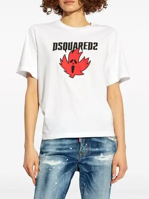 Dsquared2 Horror Maple Leaf-print T-shirt - White