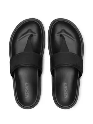 Versace Logo-embossed Leather Sandals