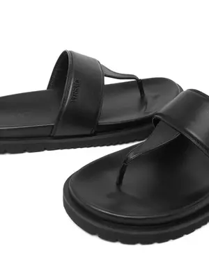 Versace Logo-embossed Leather Sandals