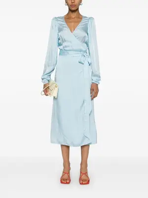 ROTATE BY BIRGER CHRISTENSEN Polka-dot Wrap Midi Dress