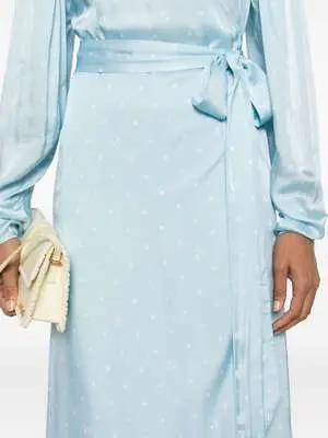 ROTATE BY BIRGER CHRISTENSEN Polka-dot Wrap Midi Dress