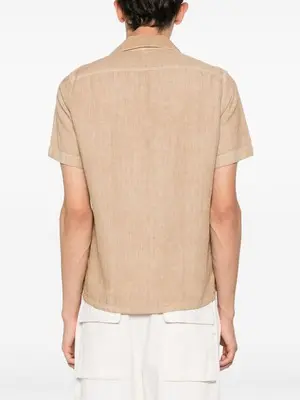 Eleventy Short-sleeve Linen Shirt - Neutrals