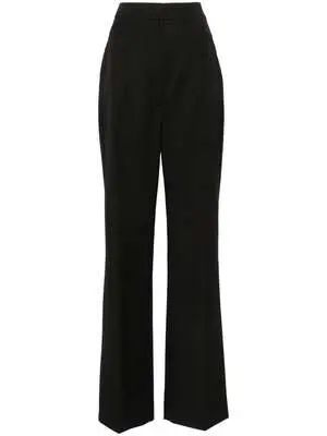 Alexander McQueen Wool Wide-leg Trousers - Black