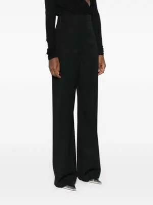 Alexander McQueen Wool Wide-leg Trousers - Black